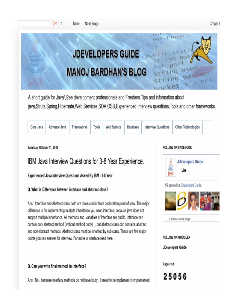 JDevelopers Guide - IBM Java Interview Questions For 3-8 Year Experience | PDF | Method ...