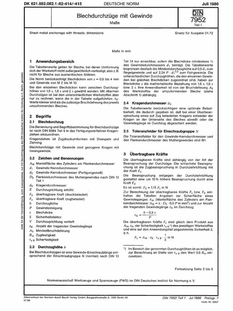 Din 7952 | PDF