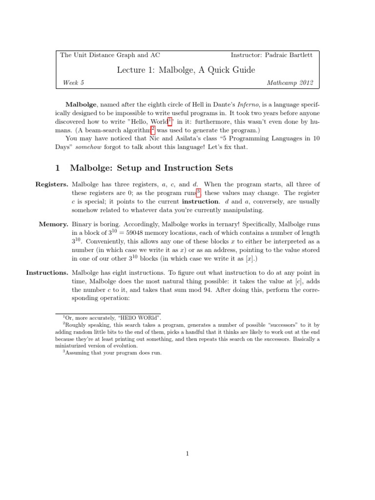 Codigo Malbolge | PDF | String (Computer Science) | Computer Science