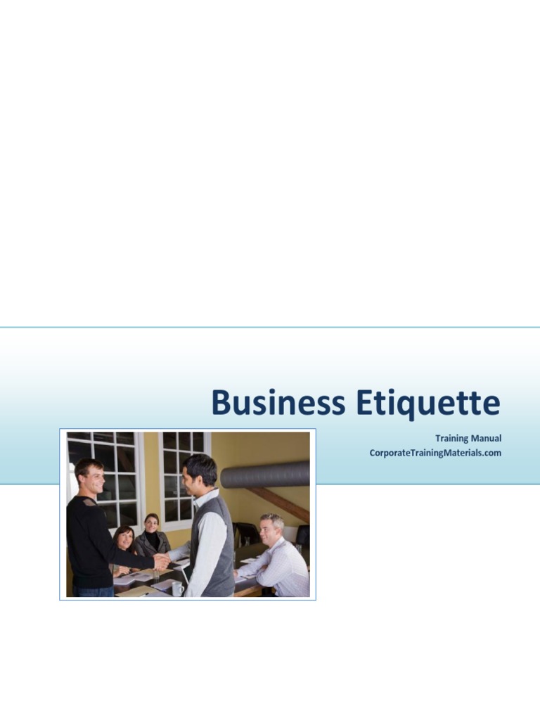 Business Etiquette Pdf Etiquette Communication