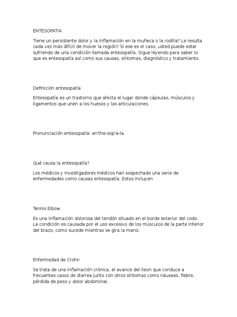 ENTESOPATIA | PDF | Artritis | Rodilla
