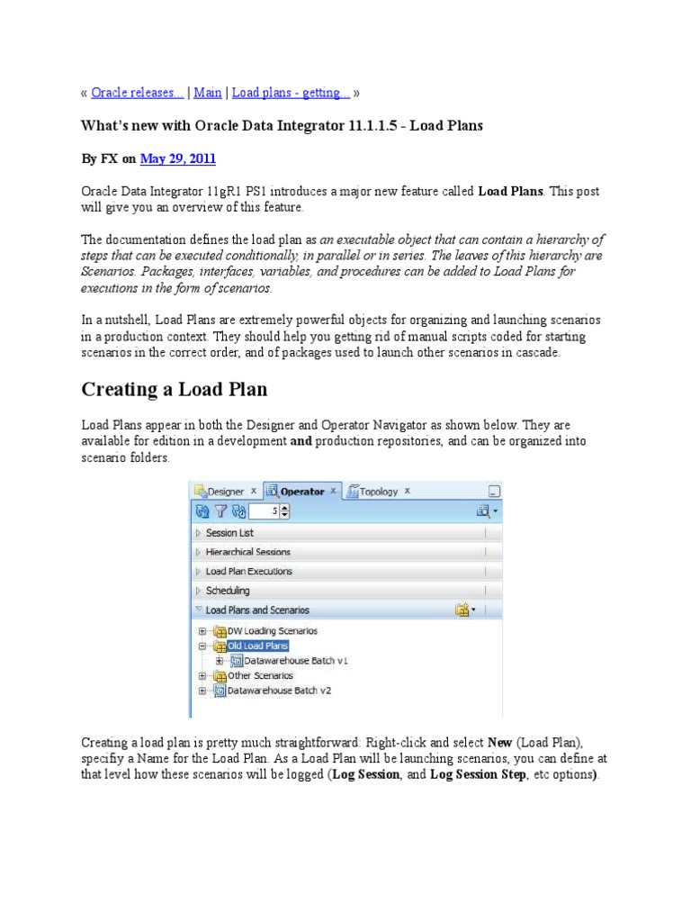 ODI Load Plans | PDF | Oracle Database | Computer Cluster