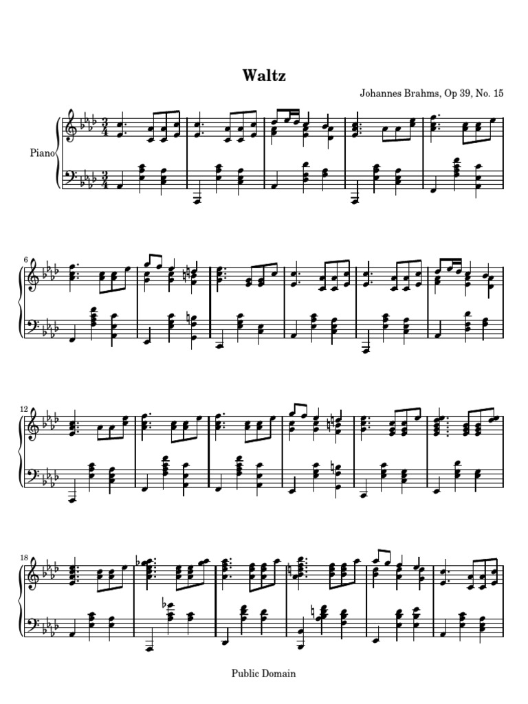 Brahms Waltz Op. 39 No. 15 PDF | PDF | Travel