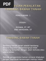 Metode Penambangan Bawah Tanah | PDF