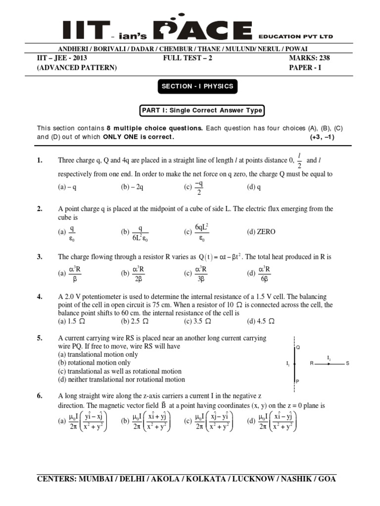 Pace Test Paper | PDF | Capacitor | Inductor