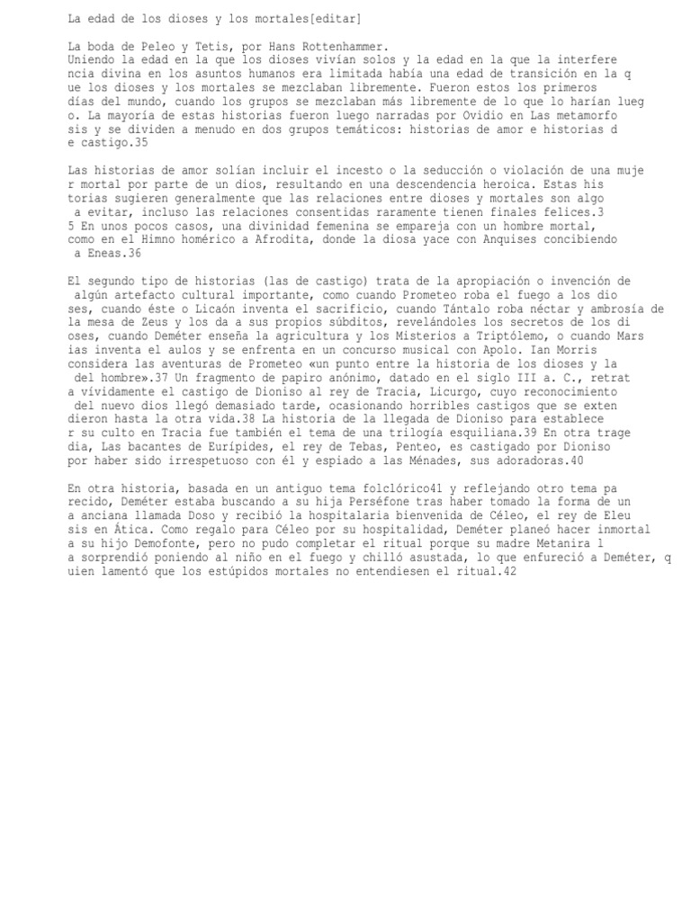 La Edad de Los Dioses y Los Mortales | PDF | Dioniso | Religión Griega ...