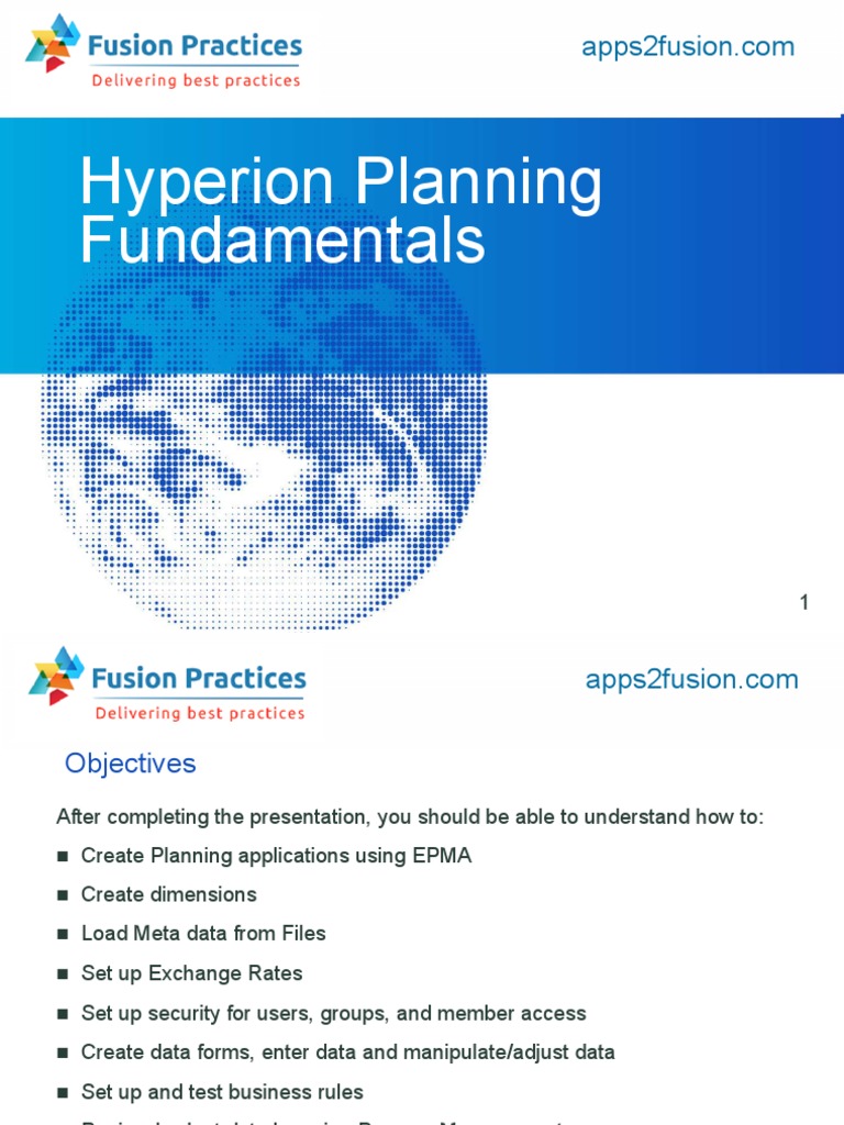 Hyperion Planning Course Guide | PDF | Oracle Corporation | Revenue