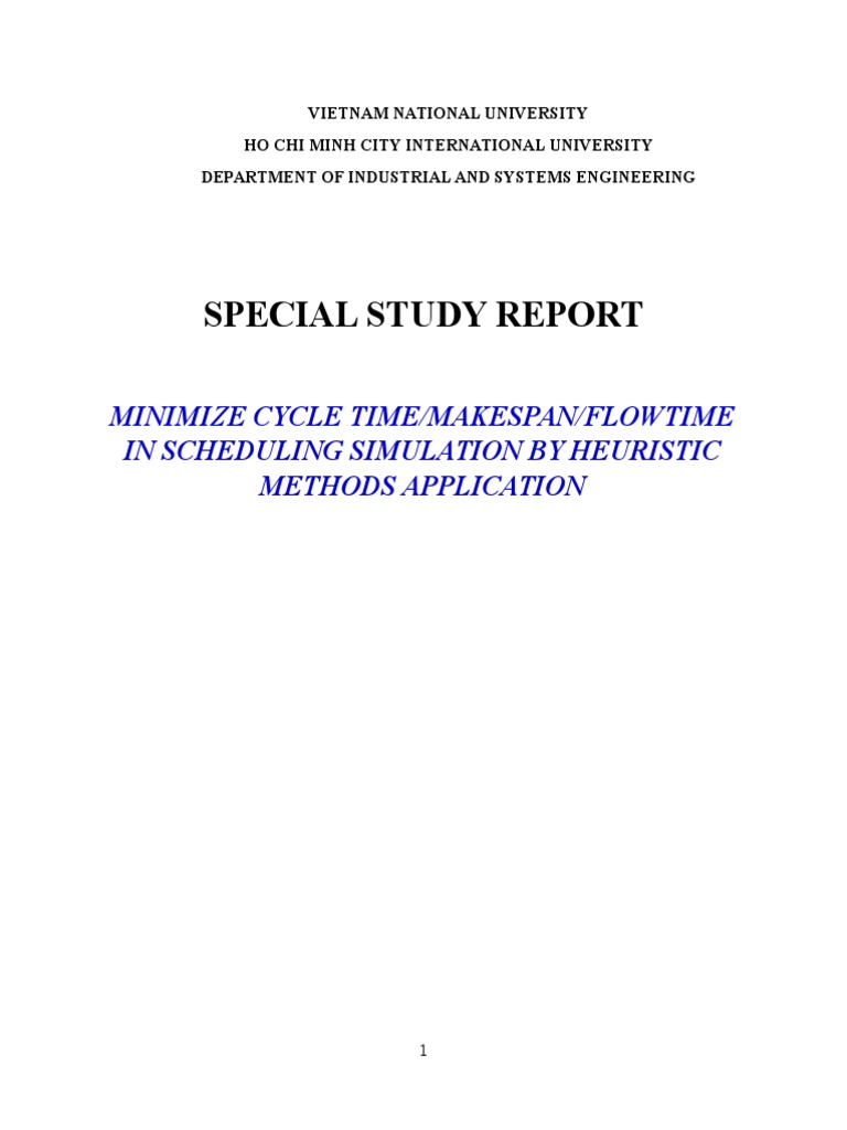 Special Study Report | PDF | Mathematical Optimization | Genetic Algorithm