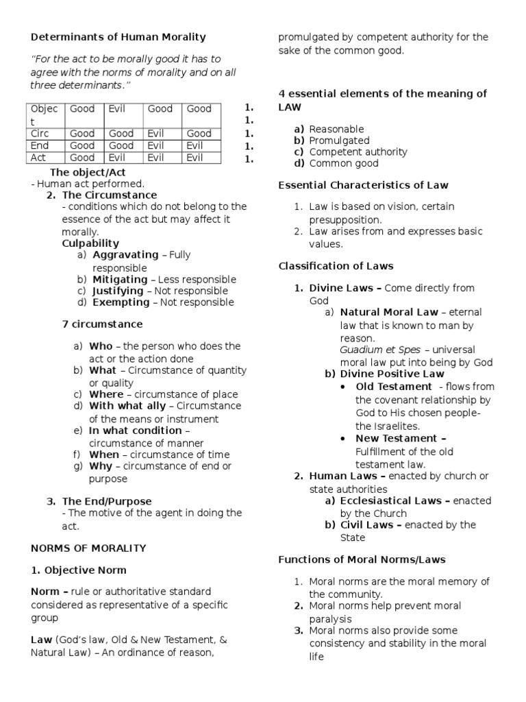 Determinants of Human Morality | Conscience | Evil