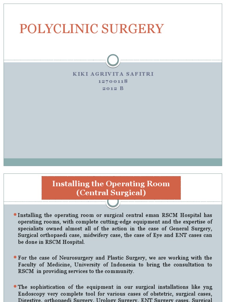 Polyclinic Surgery 1 | PDF | Surgery | Surgical Specialties