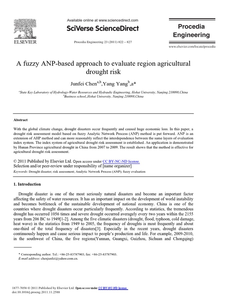 A Fuzzy ANP-based Approach | PDF | Water Resources | Drought