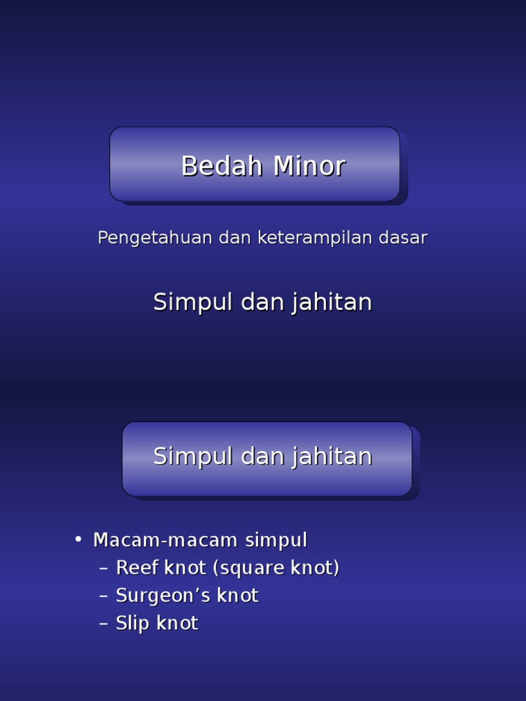 Teknik Simpul dan Jahitan Bedah Minor | PDF