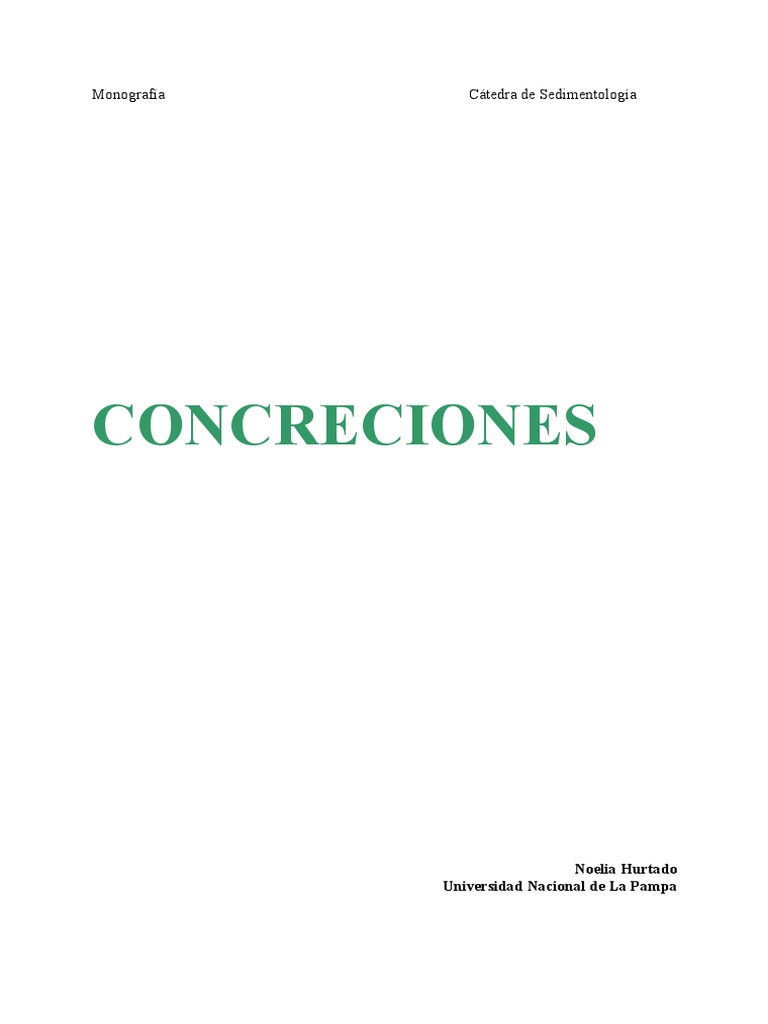 Origen y morfología de concreciones | PDF | Roca (geología) | Fósil