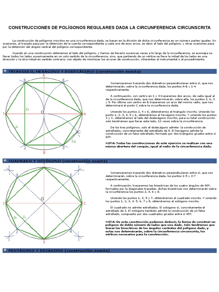 Construcción de Polígonos Inscritos | PDF | Circulo | Triángulo