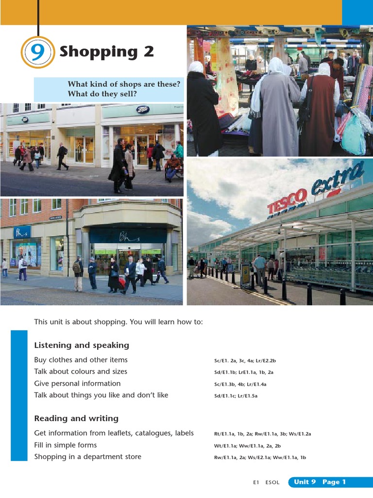 09 - ESOL Entry 1 - Unit 9 | PDF | Sock | Bedding