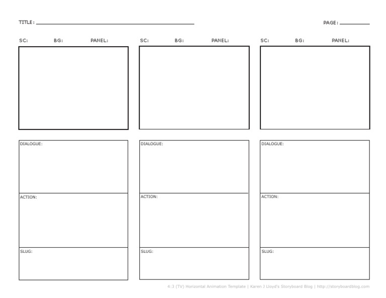 Animation Storyboard Template