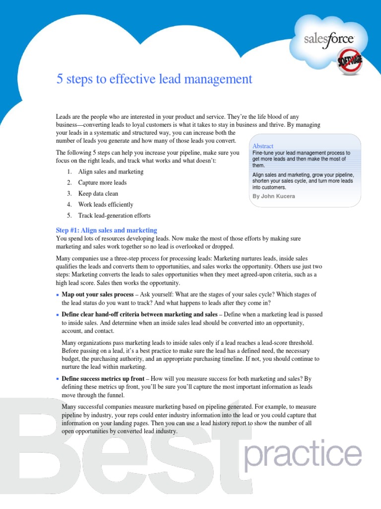5 Steps To Effective Lead Management | PDF | Search Engine Marketing ...