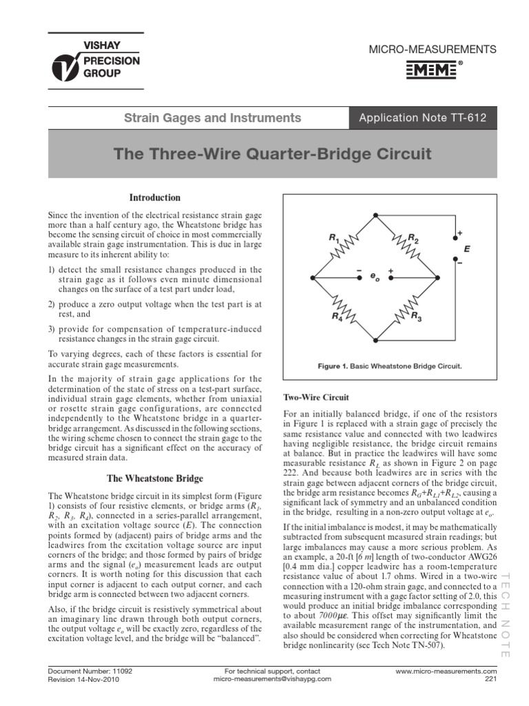 The Three-Wire Quarter-Bridge Circuit | Electrical Resistance And ...