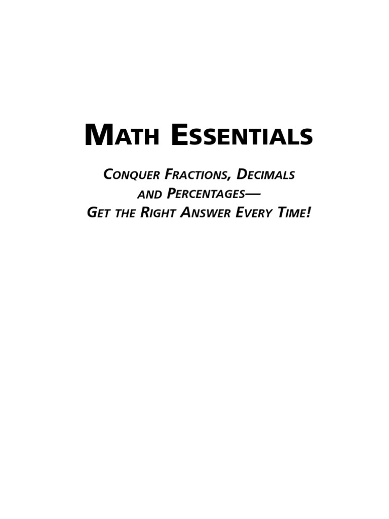Math Essential | PDF | Fraction (Mathematics) | Multiplication
