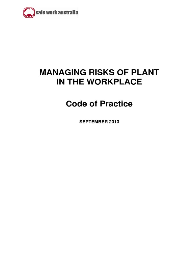 Managing Risks of Plant in The Workplace: September 2013 | PDF ...