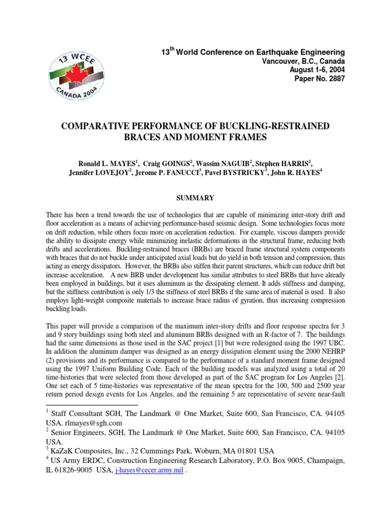 BRBF Vs MRF | PDF | Strength Of Materials | Yield (Engineering)