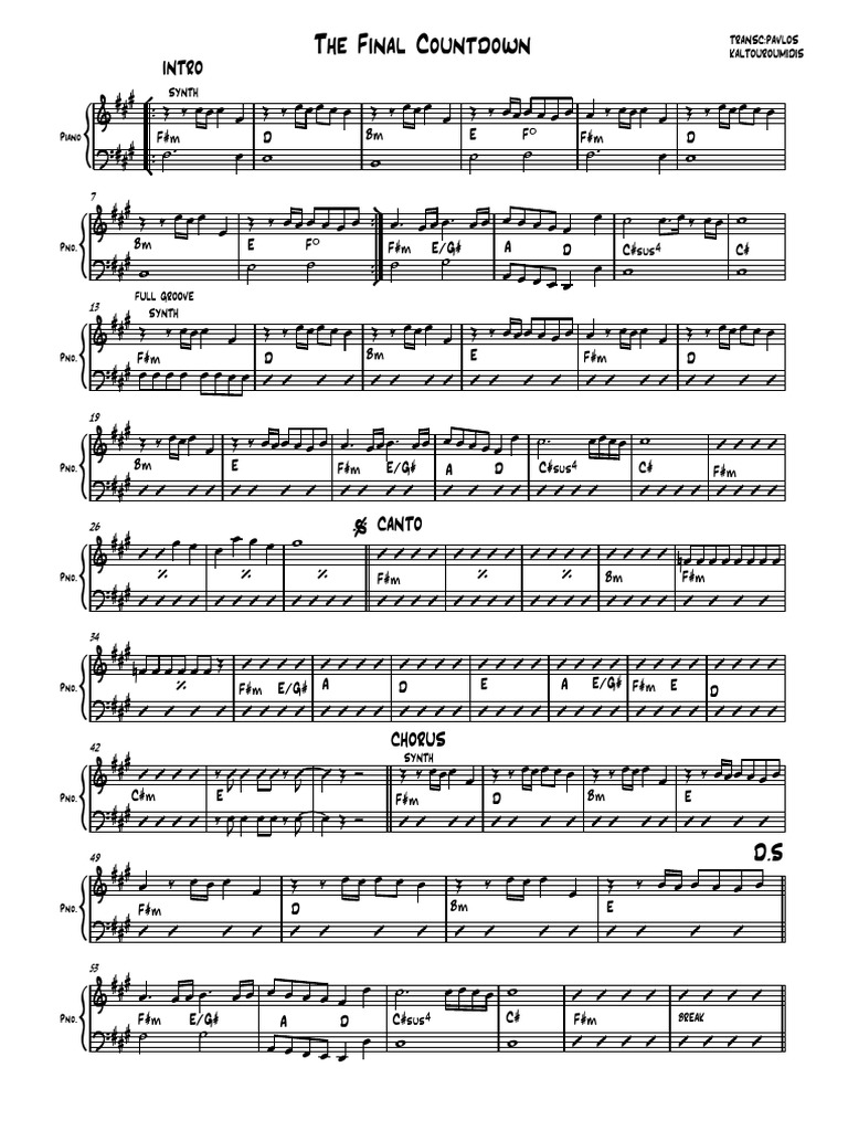 The Final Countdown - Full Score | PDF
