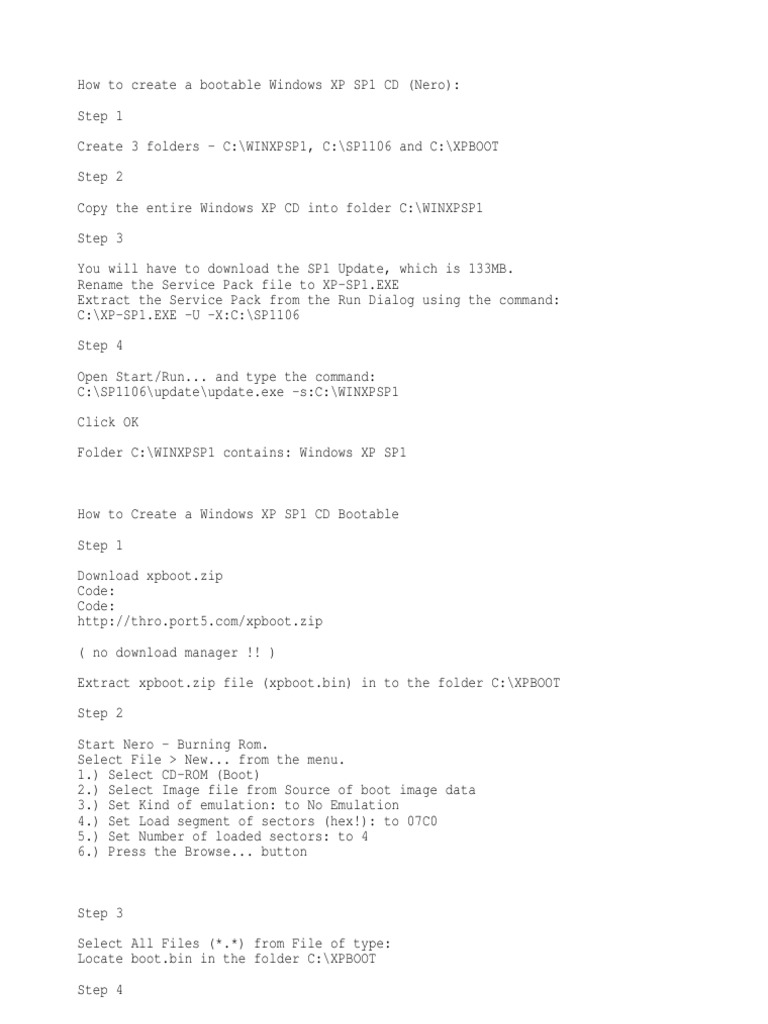 WinXP Bootable CD | PDF | Computers