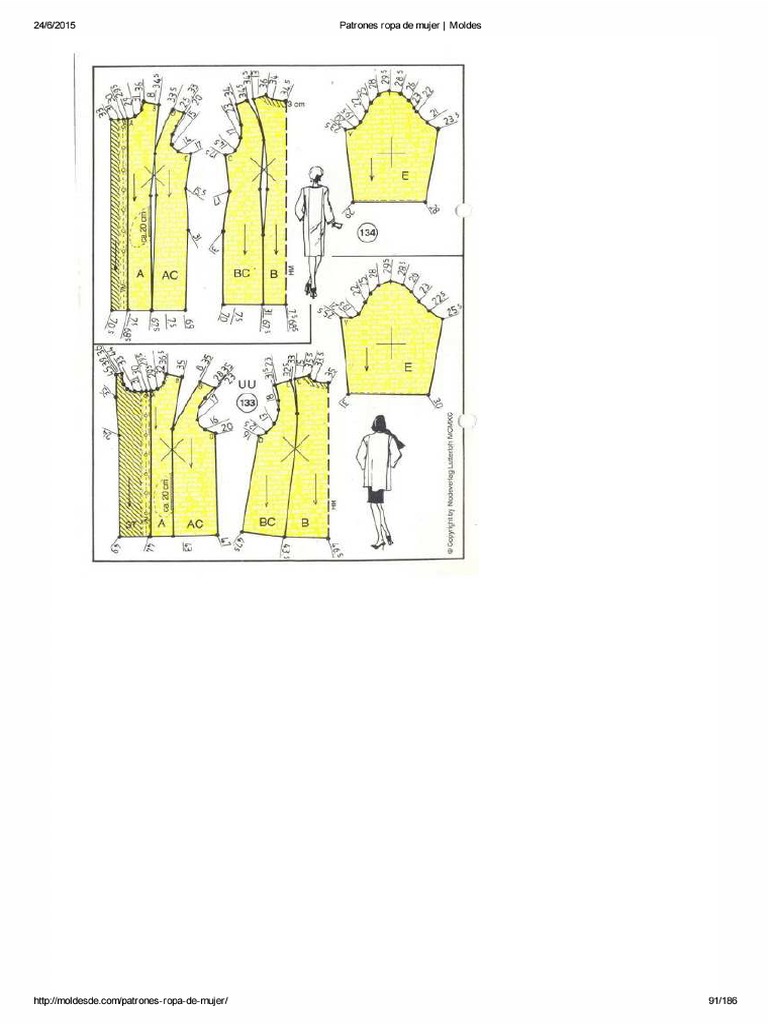 Patrones Ropa de Mujer - Moldes91-186 | PDF
