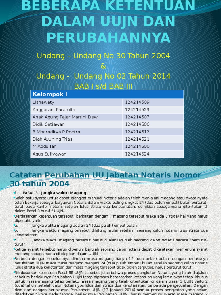 Perubahan Dalam UUJN | PDF | Hukum