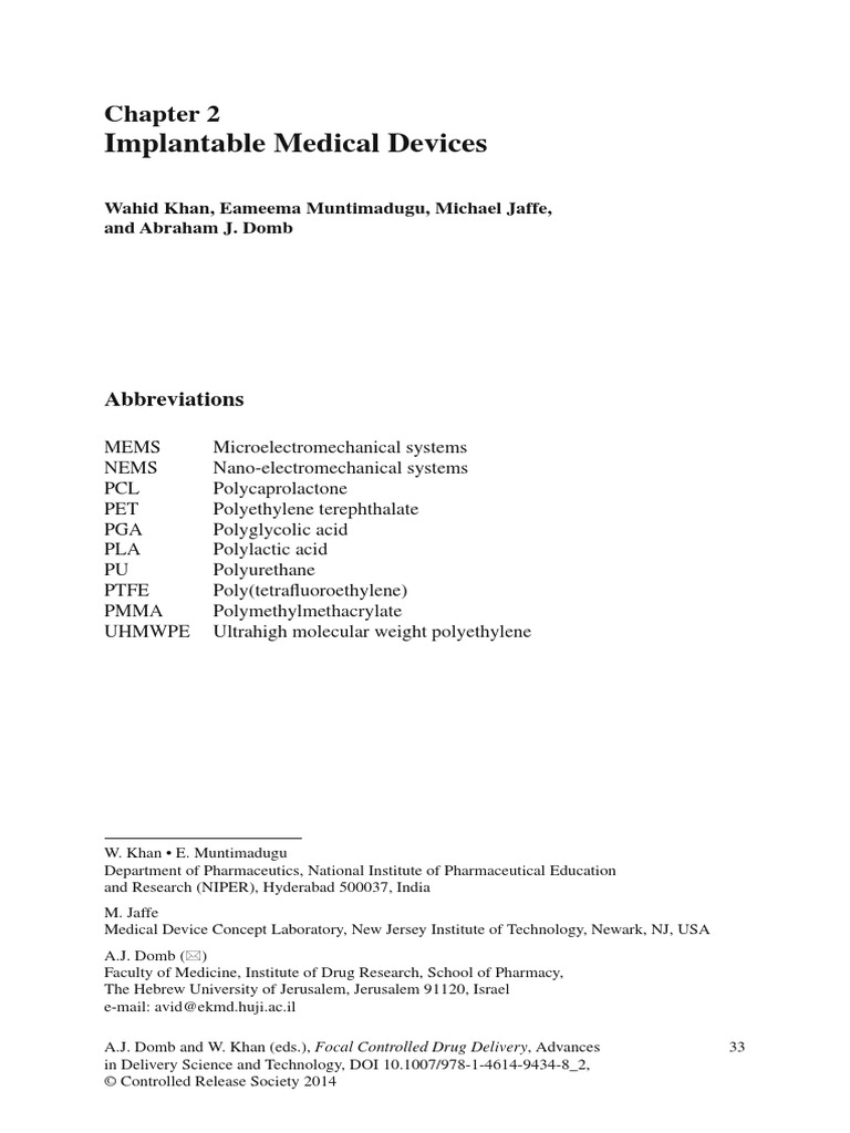 Implantable Medical Devices | PDF | Implant (Medicine) | Corrosion