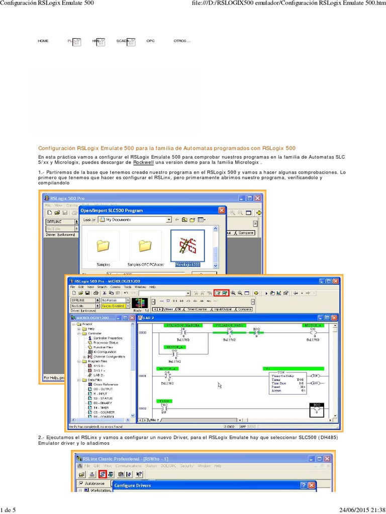 Configuración RSLogix Emulate 500 | PDF | Informática | Software