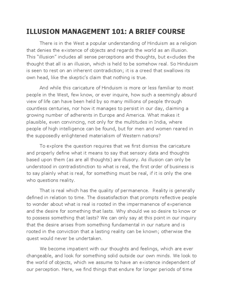 Illusion Management 101 | PDF | Maya (Illusion) | Illusion