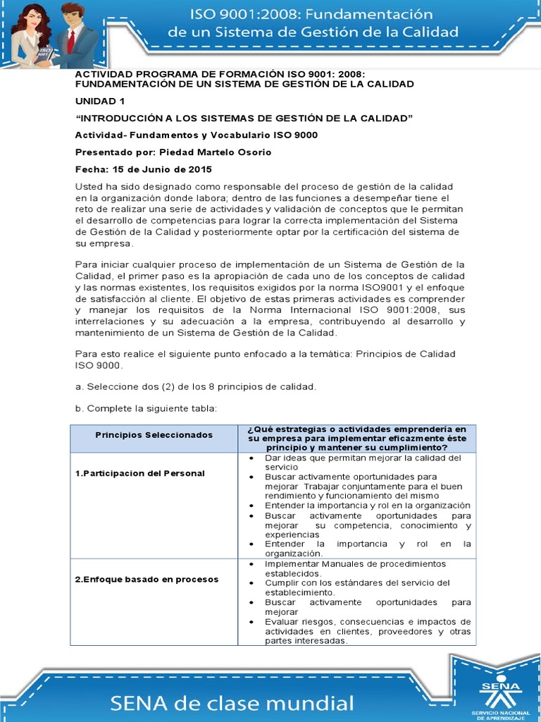 actividad Fundamentos y Vocabulario ISO 901.docx | Gestión de la ...