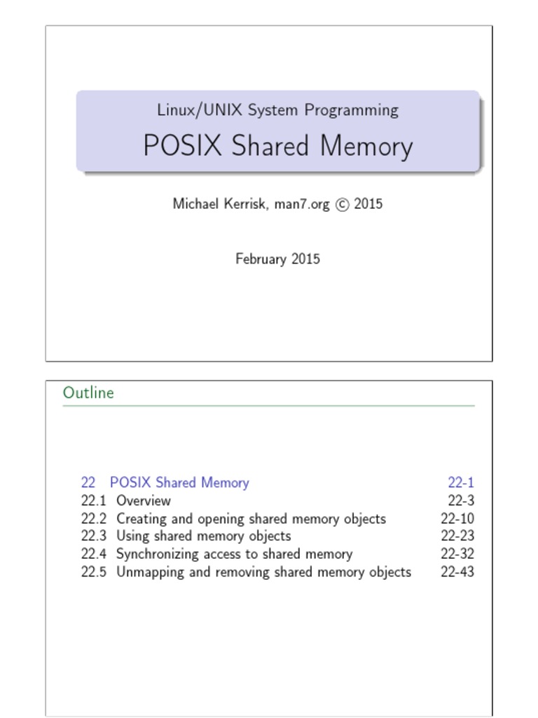 POSIX Shared Memory: Linux/UNIX System Programming | Download Free PDF ...