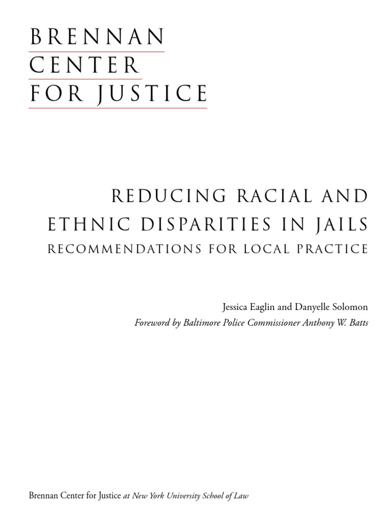 Reducing Racial and Ethnic Disparities in Jails: Recommendations For ...