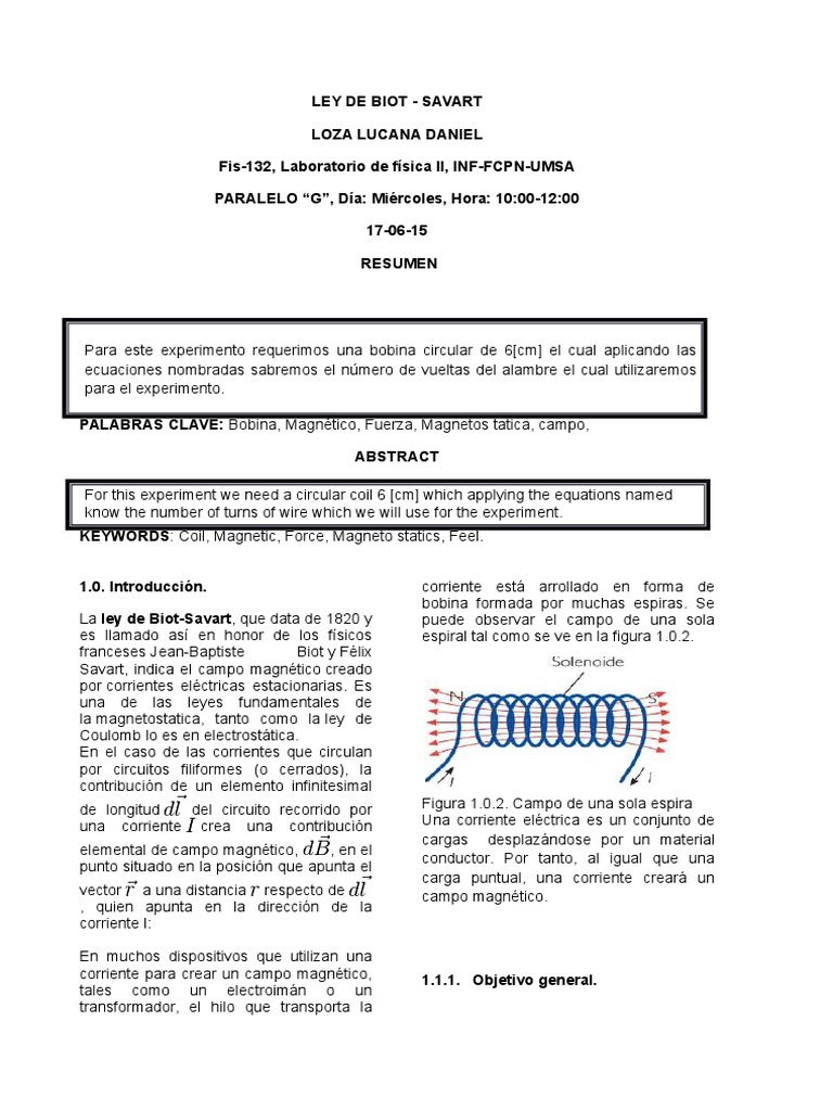 Ley de Biot-Savart | PDF | Campo magnético | Corriente eléctrica