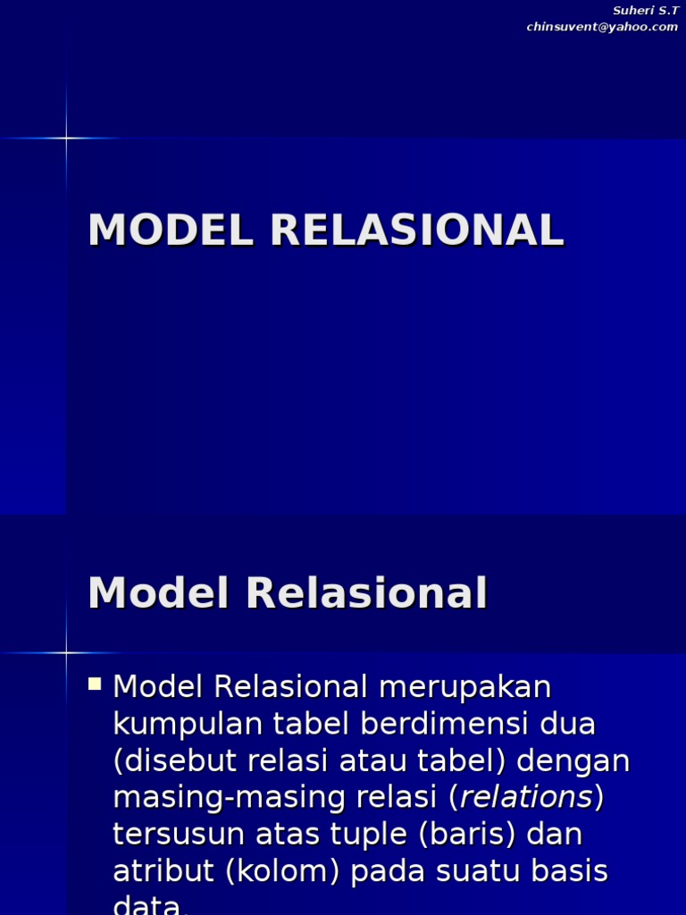 4 - Model Relasional | PDF | Metode & Bahan Ajar