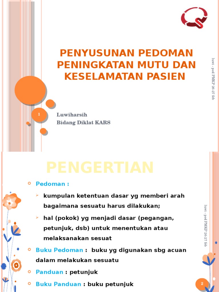 Penyusunan Pedoman PMKP | PDF