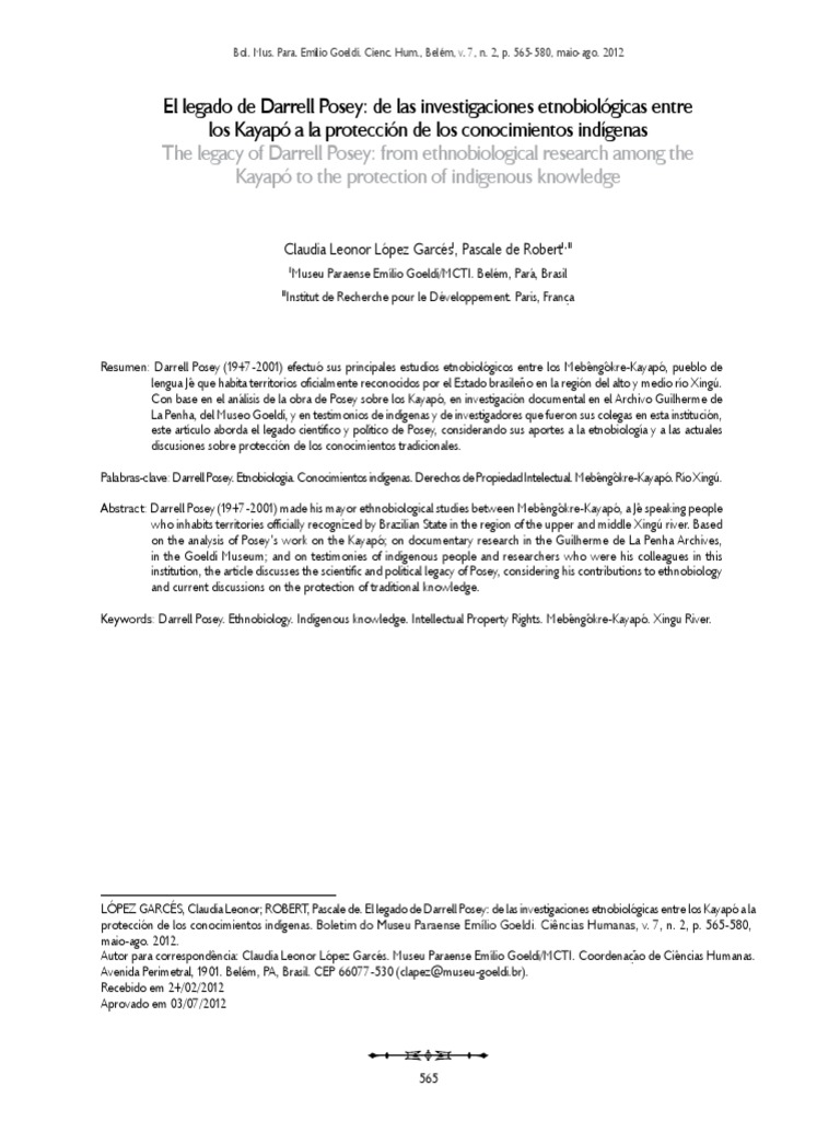 Legado de Darrell Posey en Etnobiología | PDF | Biodiversidad | Gente ...