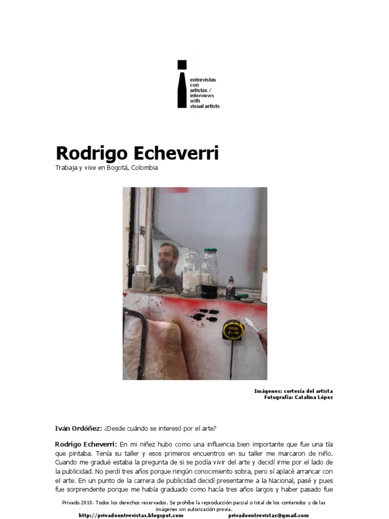 Privadoentrevistas Rodrigo Echeverri Pdf Pinturas Imagen