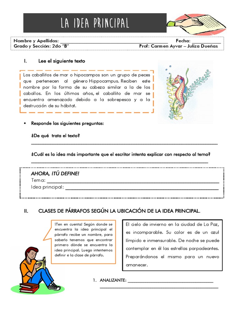 Ficha La Idea Principal | PDF | Libertad | Biología Celular)