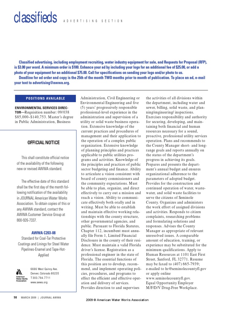 Classifieds: O Offffiic Ciia All N NO OT Tiic CE E | PDF | Advertising ...