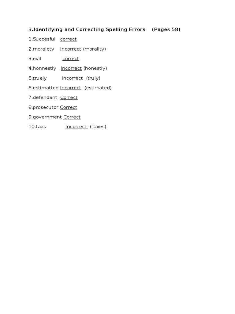 3.identifying and Correcting Spelling Errors (Pages 58) | PDF | Science | Cognition