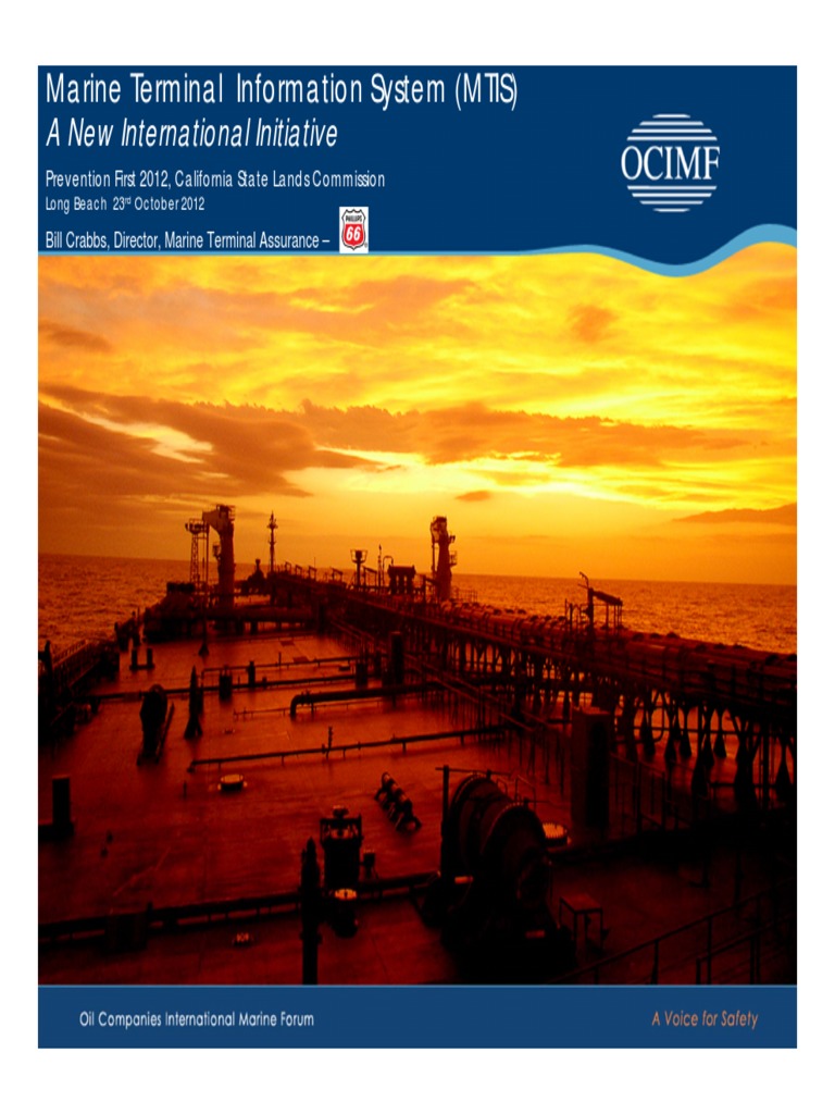 Ocimf Marine Terminal Information System A New International Initiative ...