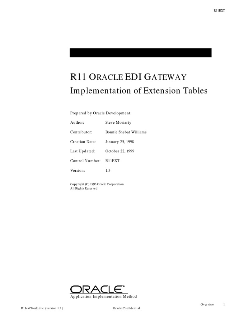 R11 Extension Tables | PDF | Electronic Data Interchange | Sql