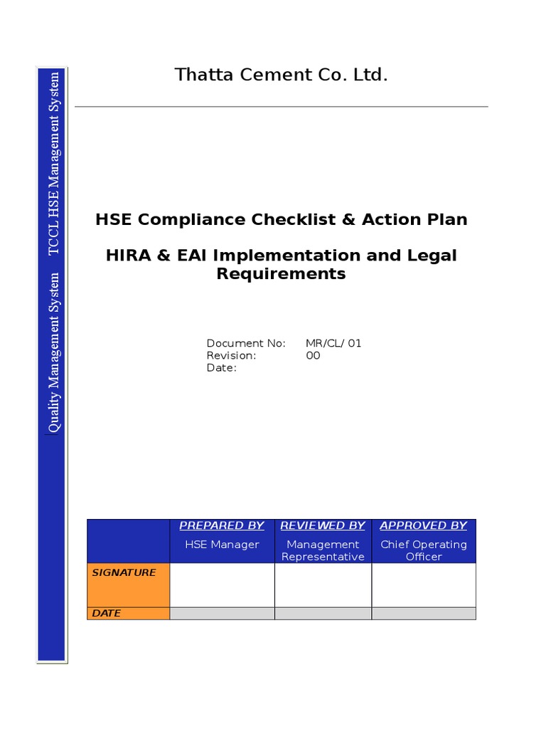 Complete Internal Audit Checklist (HSE) | PDF | Stairs | Noise