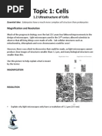 1.2 Ultrastructure of Cells Worksheets | PDF | Eukaryotes | Organelle