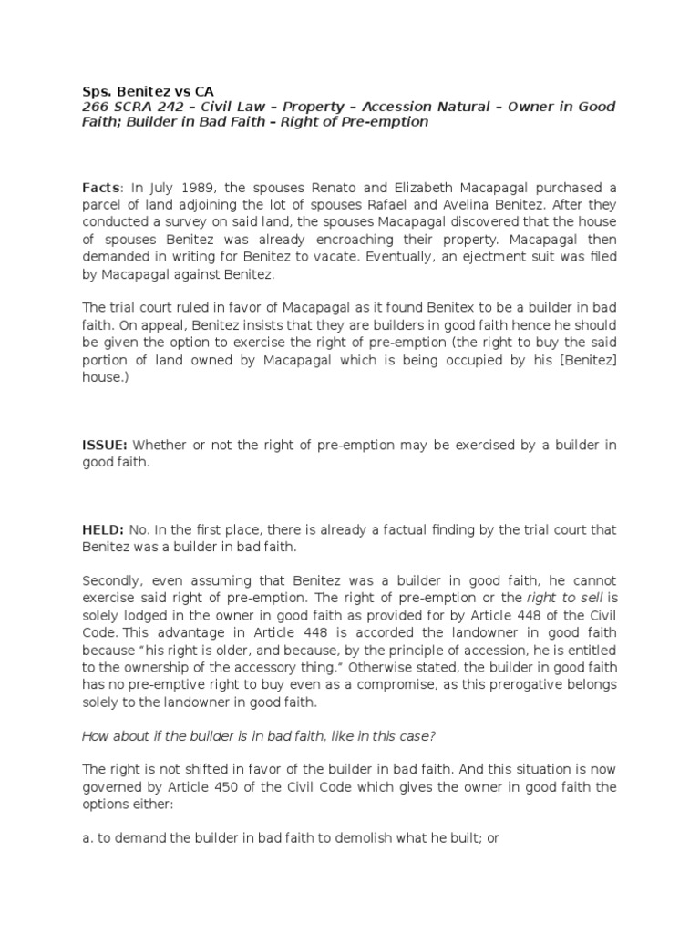 Property Case Digest | PDF | Lease | Lawsuit