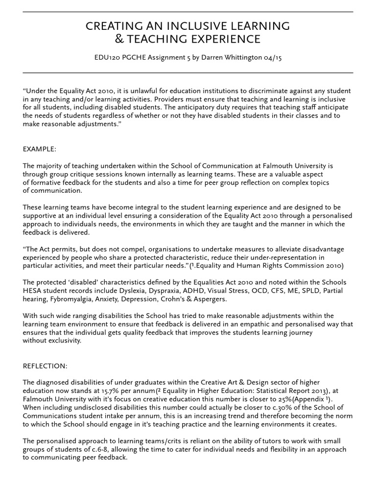 Inclusive Teaching Strategies in Higher Ed | PDF | Learning Disability ...