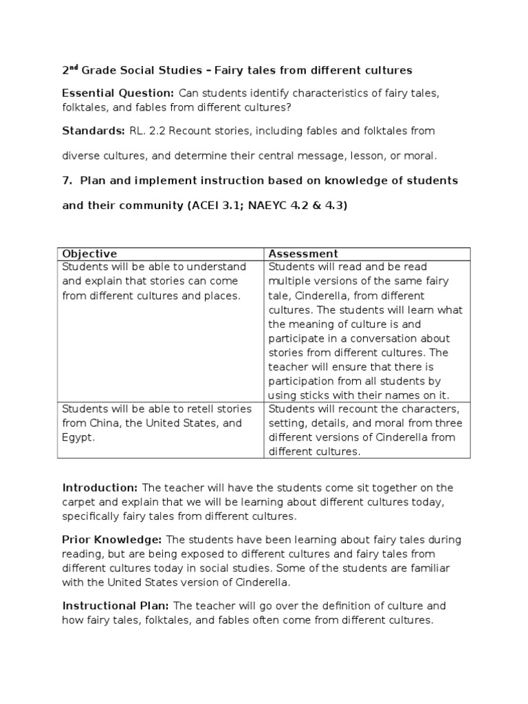 2nd Grade Social Studies | PDF | Fairy Tales | Education Theory
